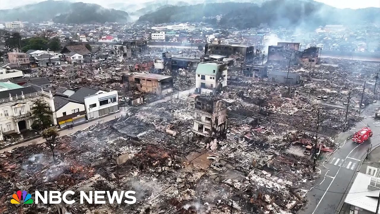 Drone video shows scale of Japan earthquake devastation | One-News