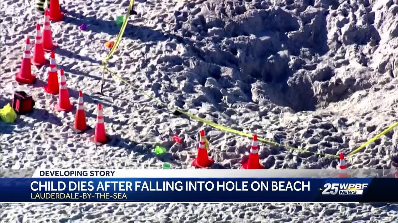 Little girl dies at Florida beach after falling into deep hole | One-News