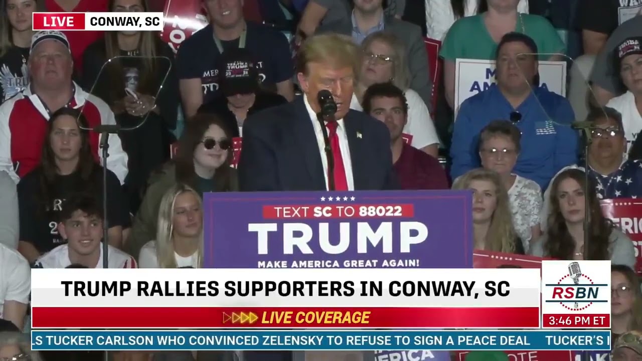 President Trump reads “The Snake” to rally crowd in Conway, South ...