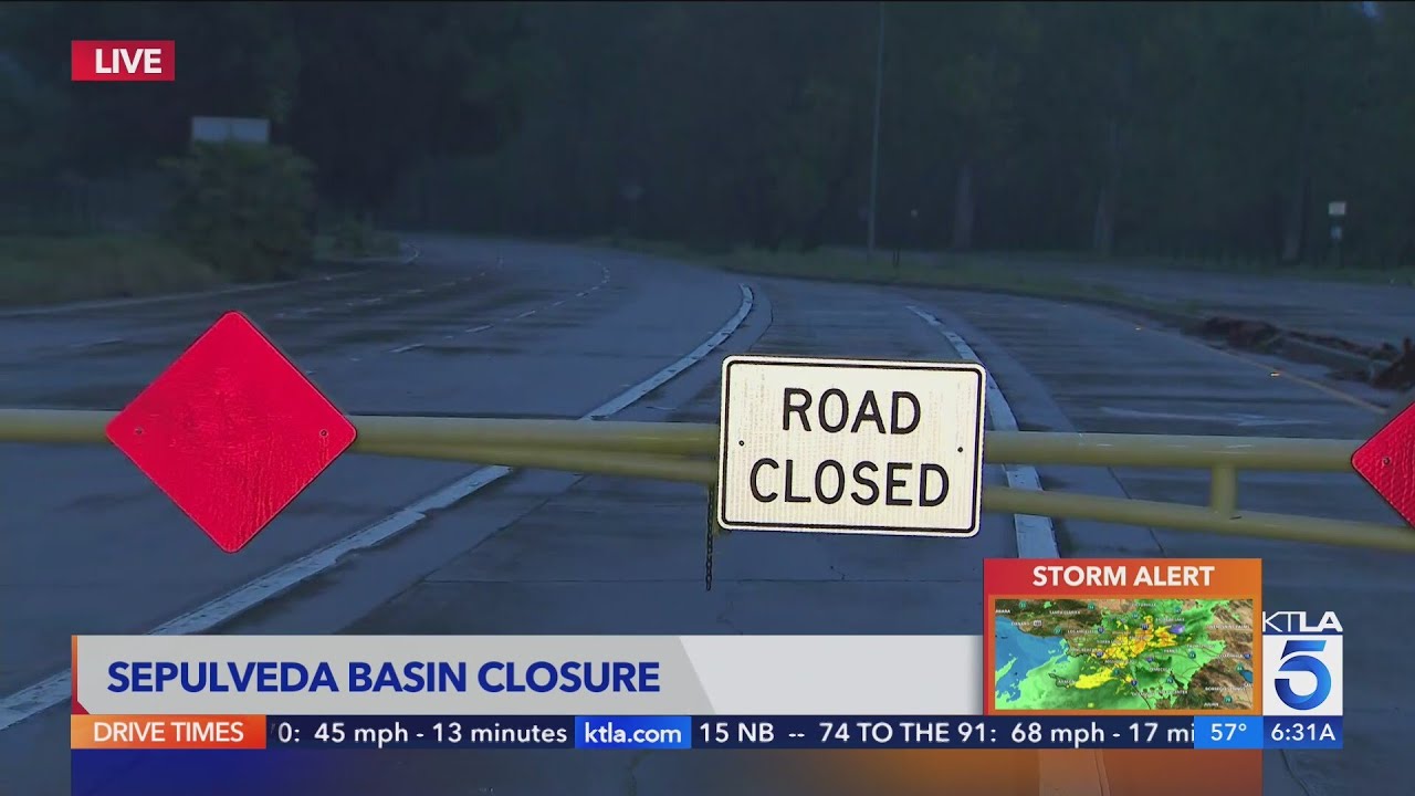 Sepulveda Basin closed to vehicles, pedestrians due to flooding - One-News