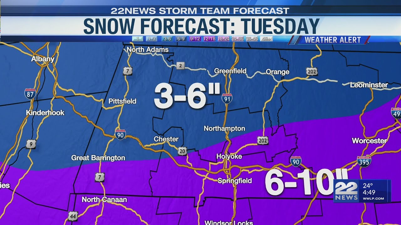WEATHER ALERT: Heavy snow Monday night in western Massachusetts | One-News