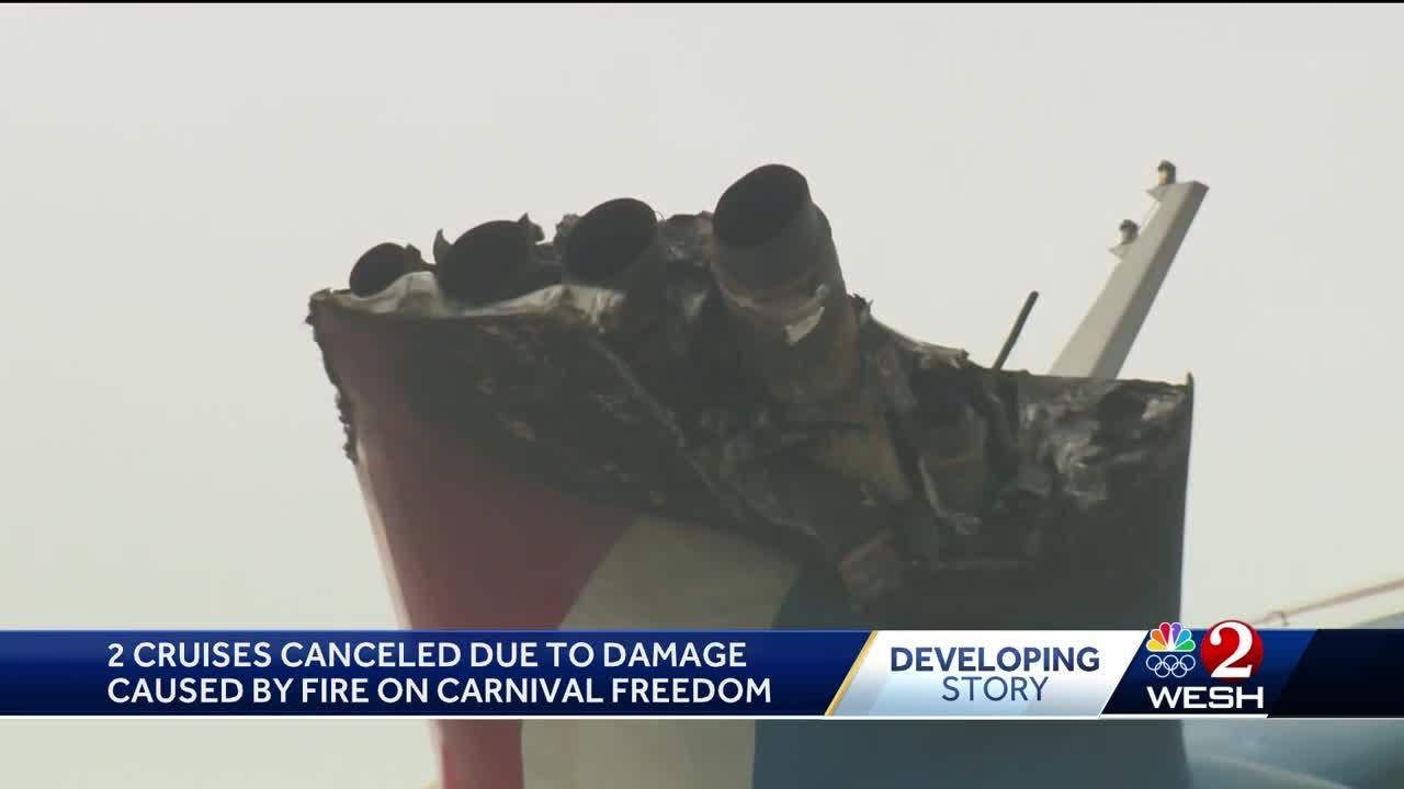 Carnival Freedom cruise ship catches on fire, causes Port Canaveral ...