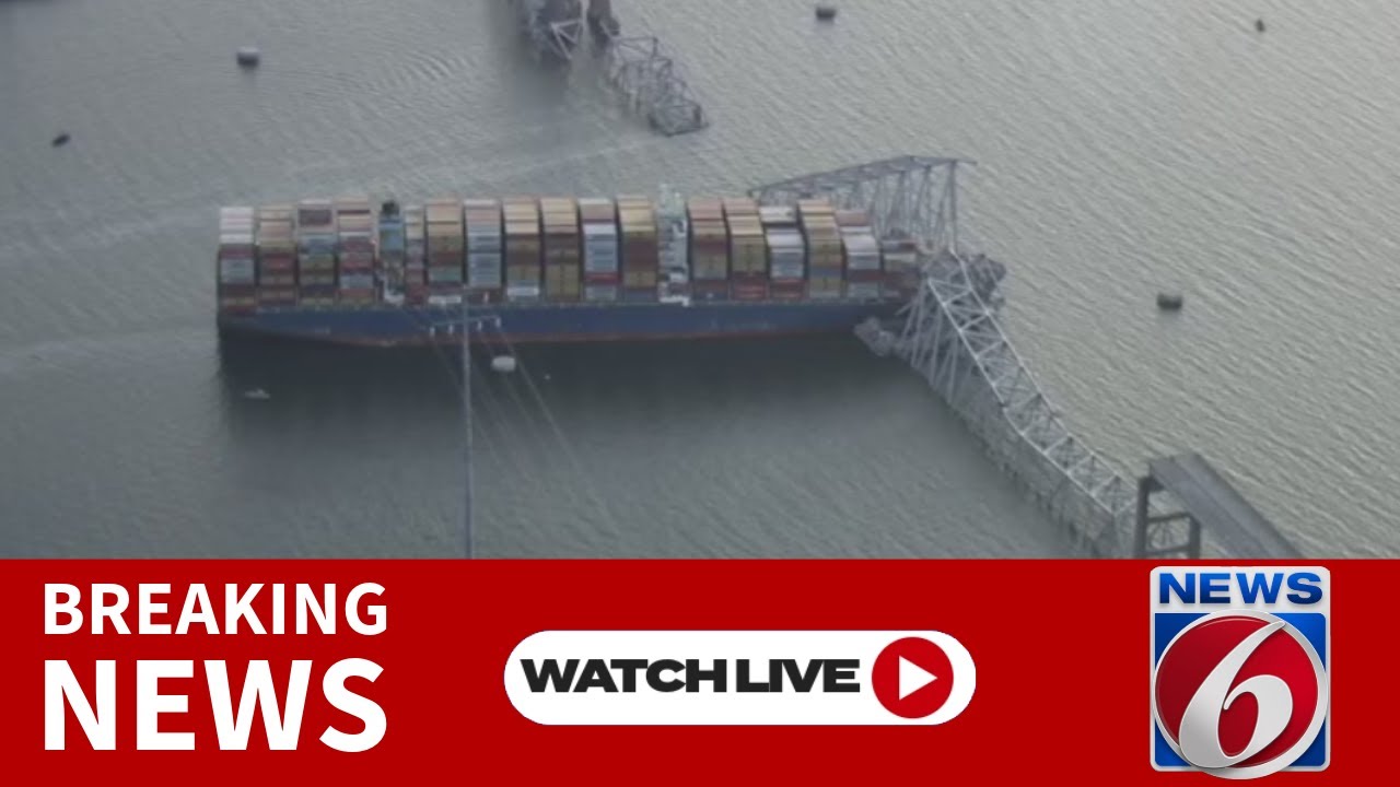 WATCH LIVE: Aerial view of the Baltimore bridge collapse | One-News