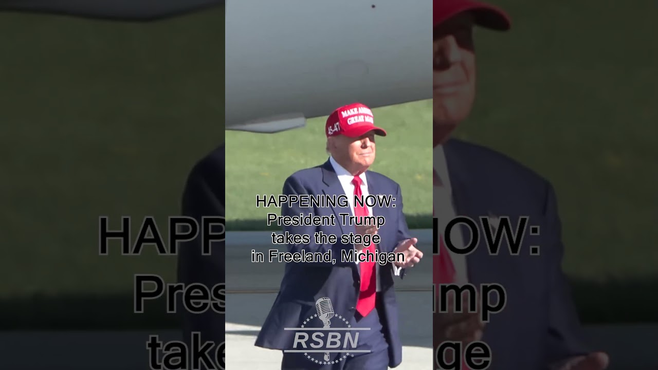 HAPPENING NOW: President Trump takes the stage in Freeland, Michigan ...