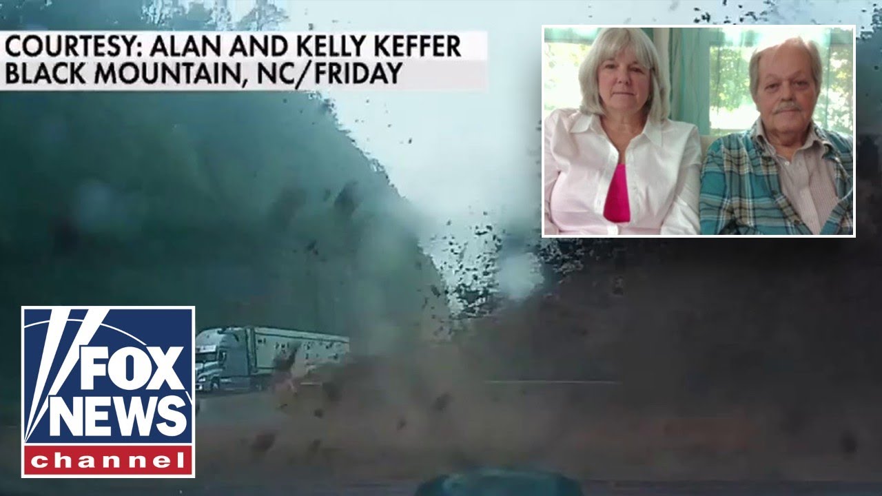 Couple's narrow escape from NC mudslide caught on video | One-News