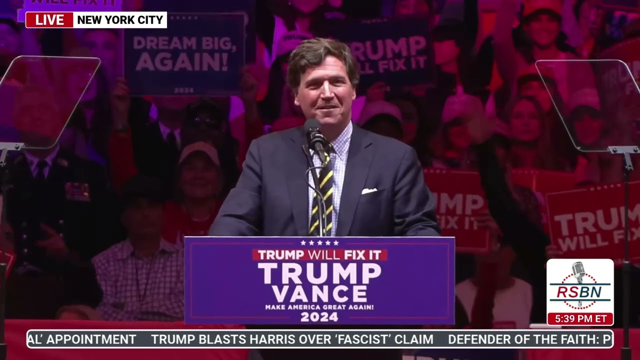 FULL SPEECH: Tucker Carlson Delivers Remarks at Madison Square Garden ...