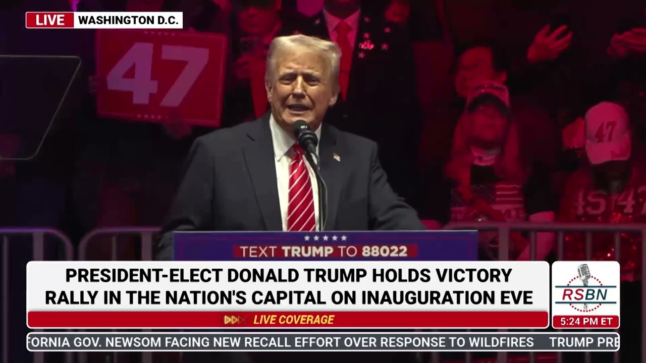 FULL SPEECH: President Donald J. Trump Speaks at Inauguration Eve Rally ...