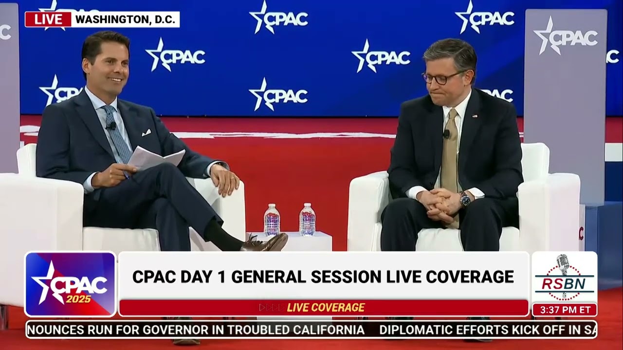 FULL INTERVIEW: Mike Johnson CPAC 2025 Day One – 2/20/25 | One-News