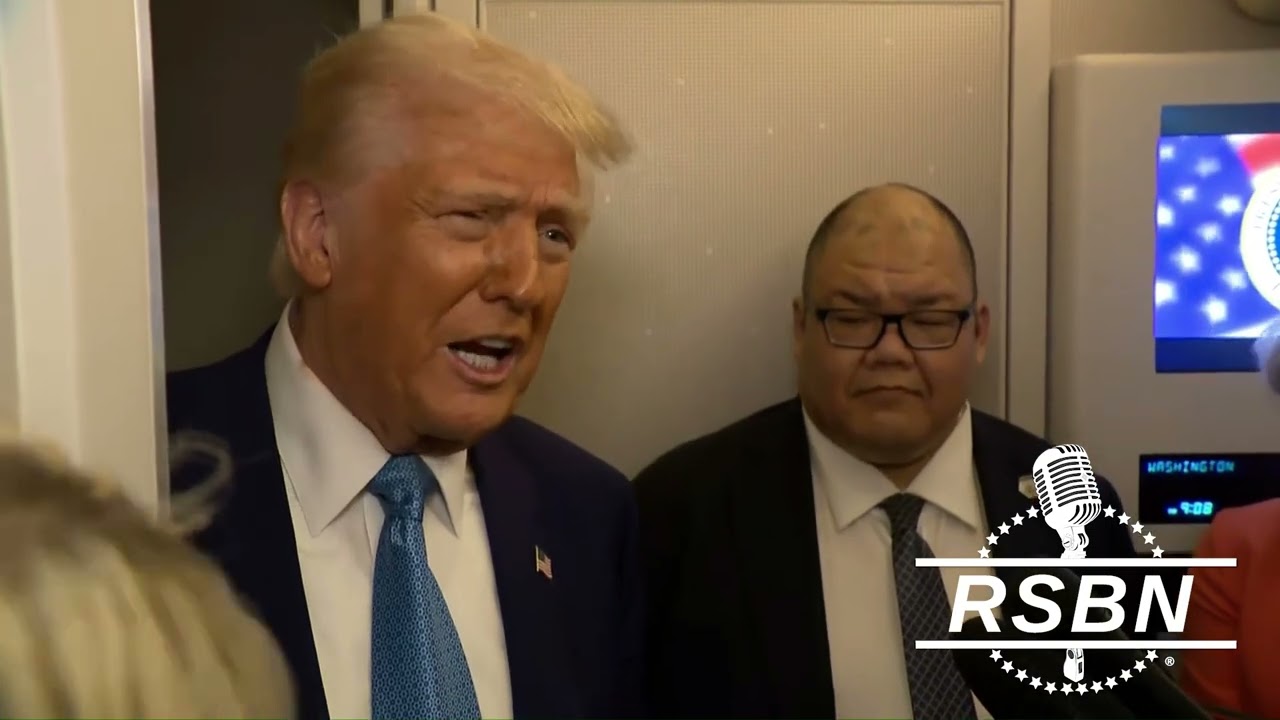 WATCH: President Trump Takes Questions on Air Force One – 2/19/25 | One ...