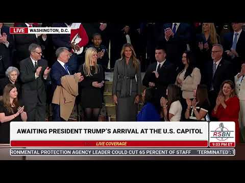 NOW: First Lady Melania Trump arrives for Trump’s first joint address ...