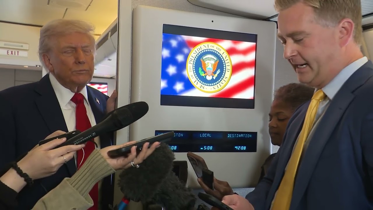 President Trump Gaggles with the Press on Air Force One, Oct. 12, 2025 | One-News