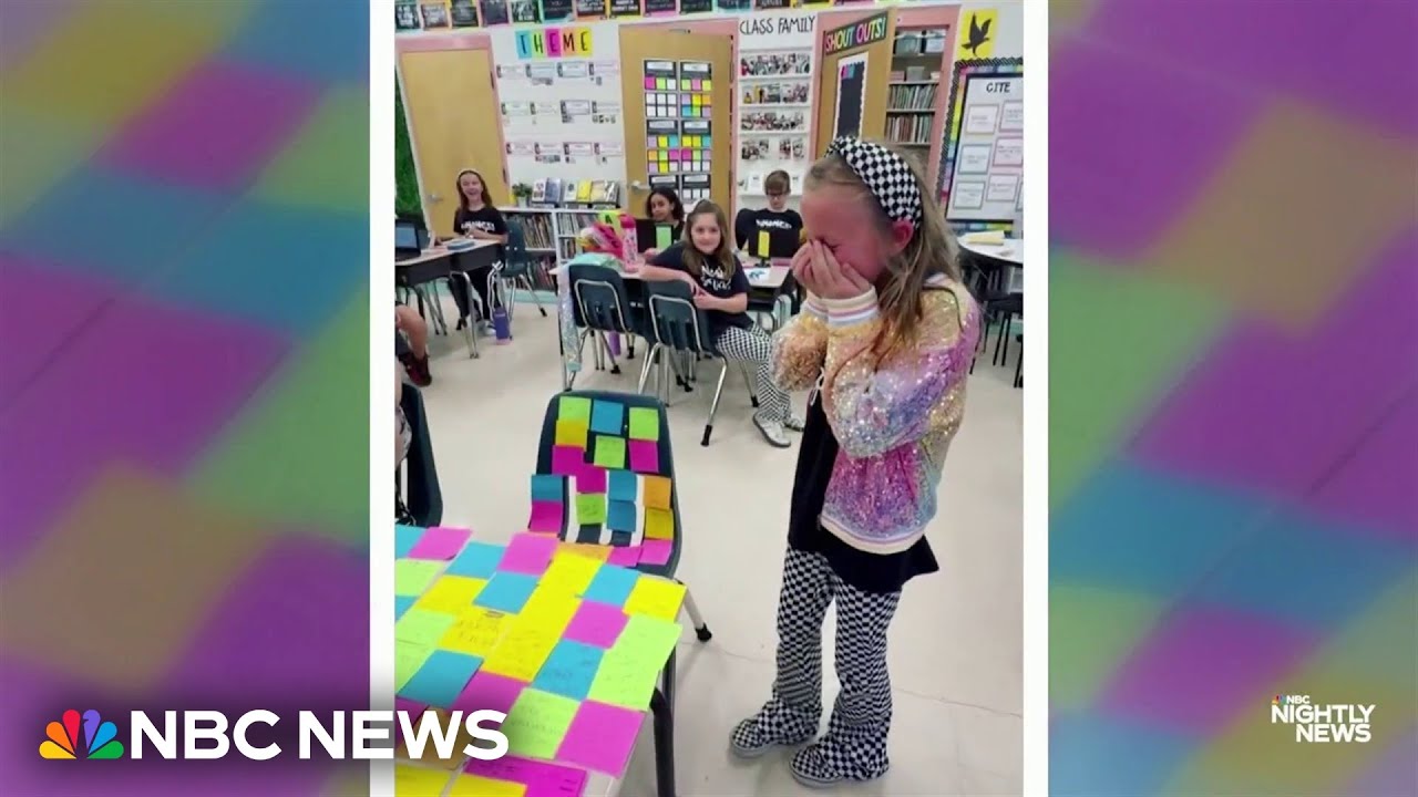 Fourth grade class surprises student with uplifting messages - One-News